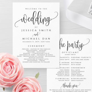 Rustic Wedding Program Template – SunshineWeddingParty